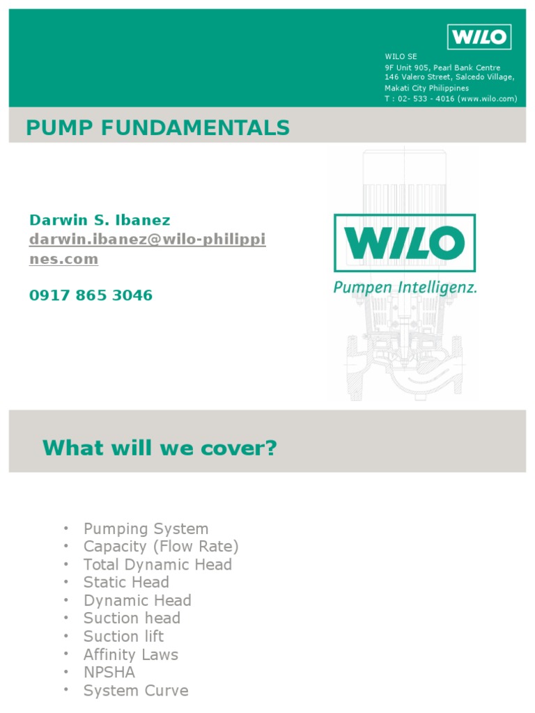 Wilo Pump Data | Pressure | Pump