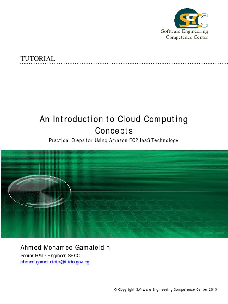 Secc Tutorials An Introduction To Cloud Computing Concepts Pdf Cloud Computing