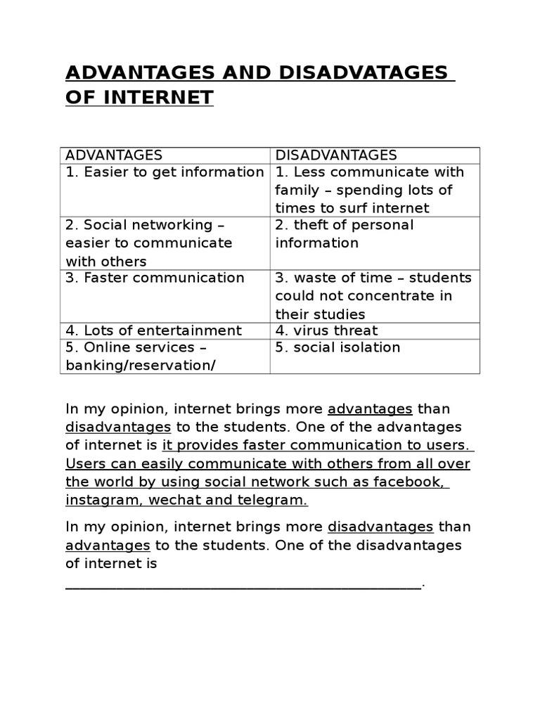 Internet Pros and Cons for Students | PDF | Computer Network | Internet