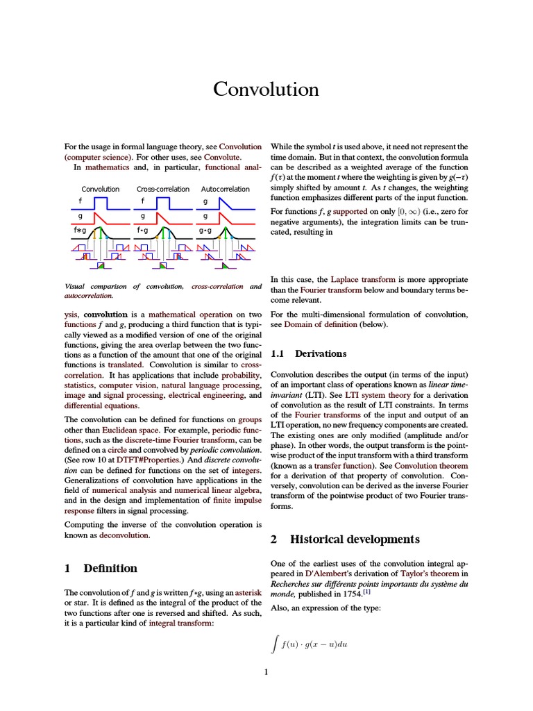 Convolution Wiki | PDF | Convolution | Distribution (Mathematics)