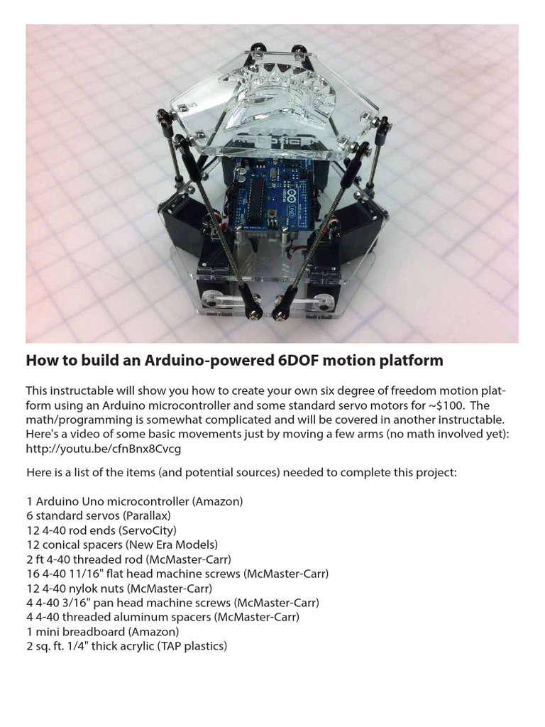 Arduino 6DOF Motion Platform LoRes | PDF | Arduino | Drill