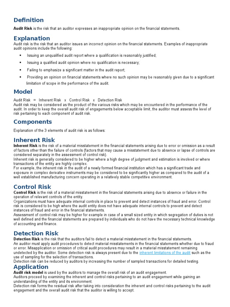 Explanation: Inherent Limitations of The Audit | PDF | Financial Audit ...