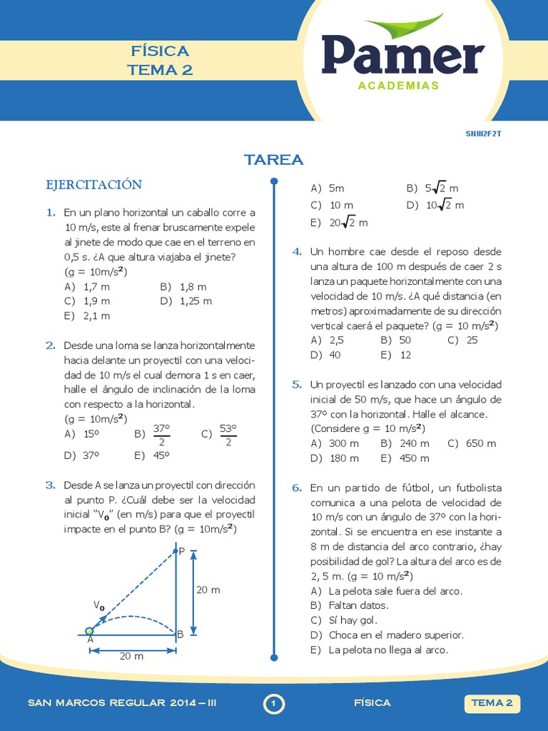 Fisica Tarea Sem 2 PDF | PDF | Cinemática | Tierra