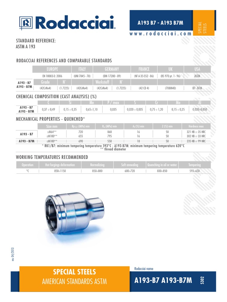 ASTM A193 B7/B7M Material Overview | PDF