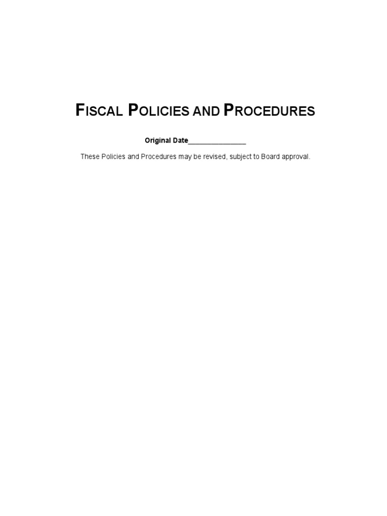 Policies Manual | PDF | Per Diem | Cheque