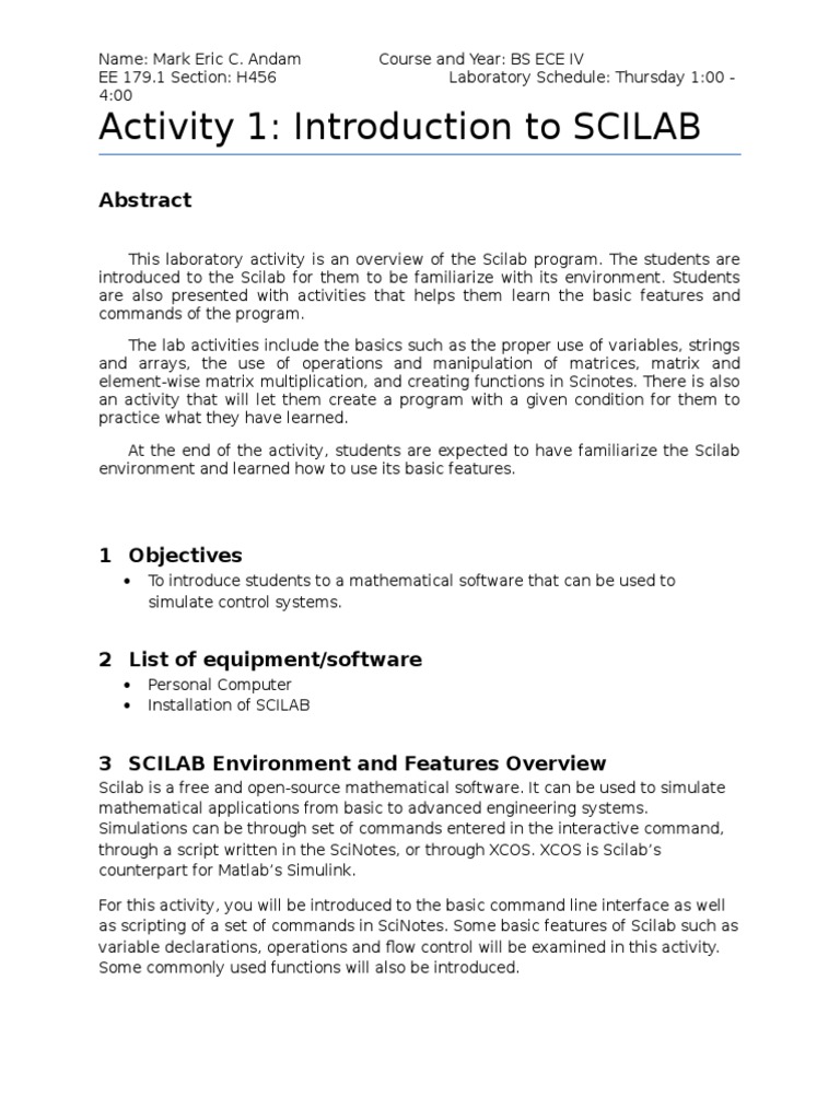 Laboratory Activity 1 | PDF | Matrix (Mathematics) | Polynomial