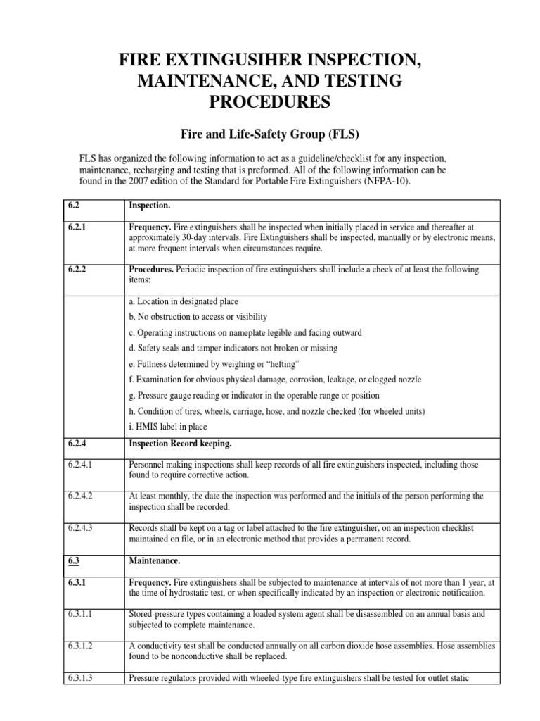 Fire Extinguisher Procedures | PDF