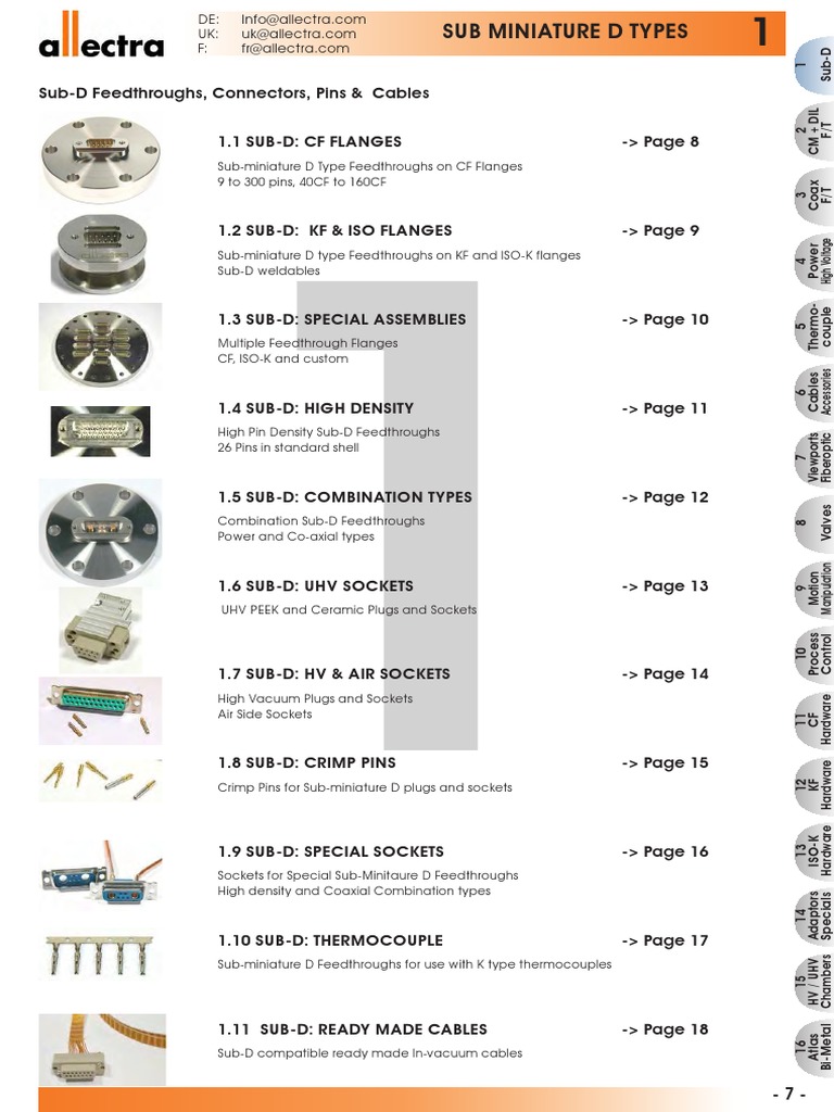 Allectra 1 Sub D | PDF | Electrical Connector | Coaxial Cable
