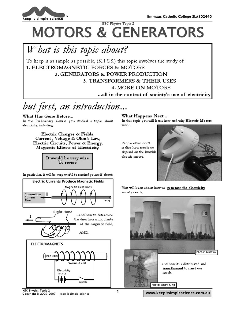 Motors Physics | PDF | Electromagnetic Induction | Electric Generator