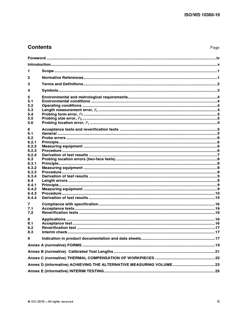Iso/wd 10360-10 | PDF | Calibration | Sphere