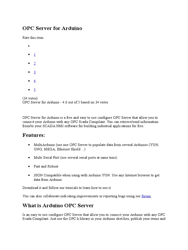 Opc Server For Arduino Download Free Pdf Scada Information Technology
