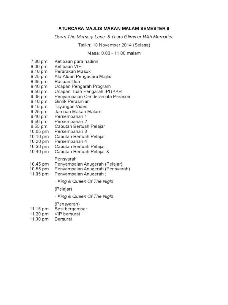 Aturcara Majlis | PDF