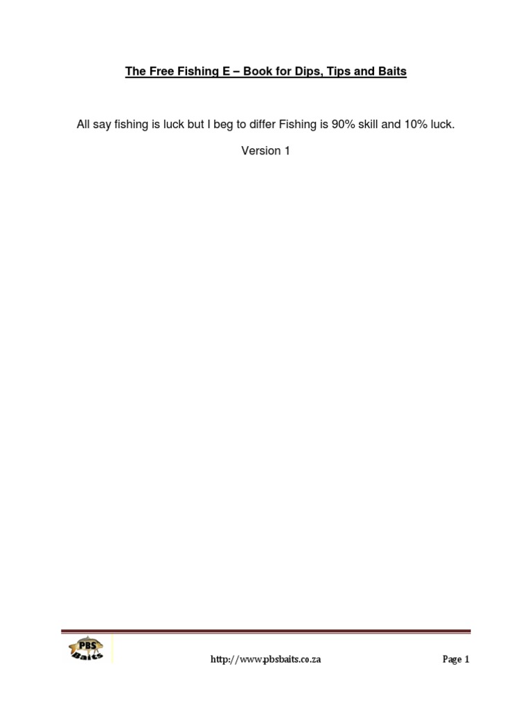 PBS Baits E - Book Version 1 | PDF | Angling | Fishing Rod