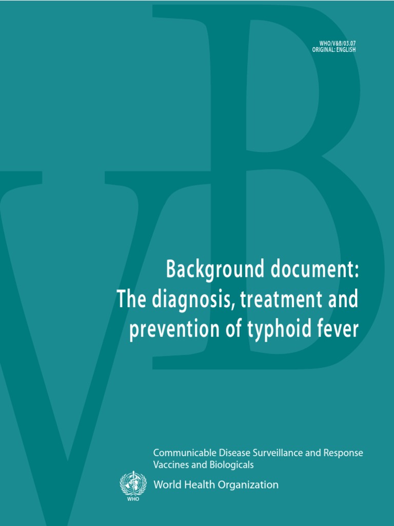 Guideline WHO The Diagnosis, Treatment Tifoid | PDF