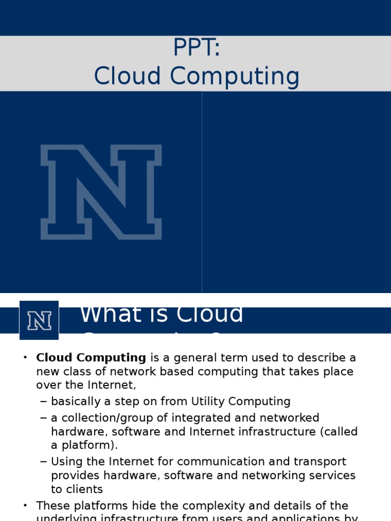 PPT: Cloud Computing | PDF | Virtual Machine | Cloud Computing