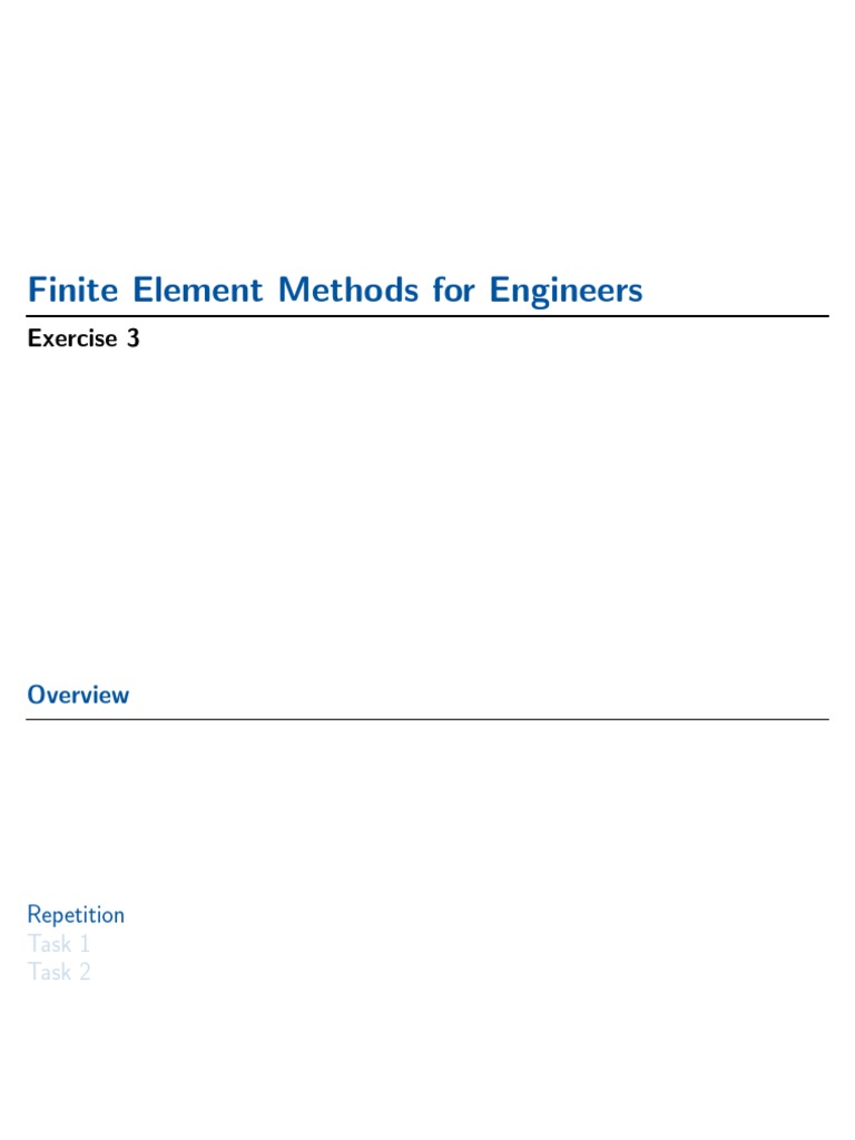 FEM Exercises | PDF | Matrix (Mathematics) | Finite Element Method