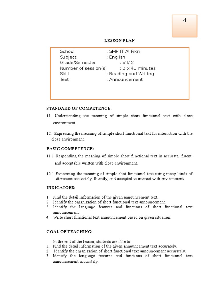 Announcement - Reading Writing | PDF | Educational Assessment | Teachers