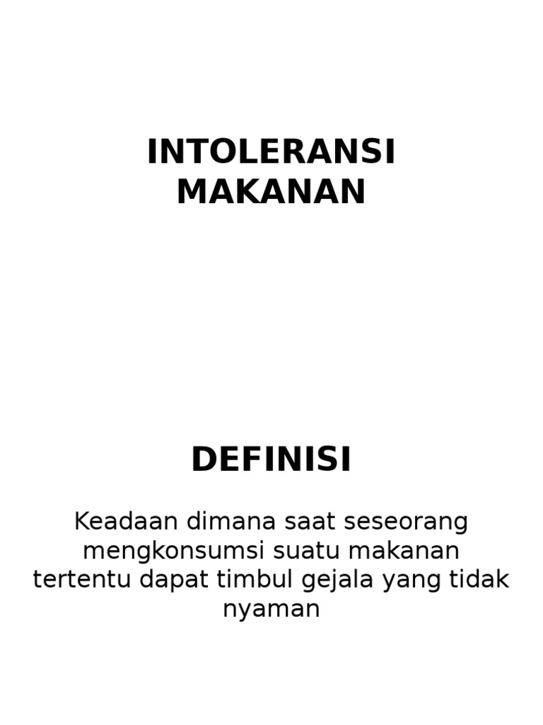 Intoleransi Makanan | PDF | Kesehatan Holistik