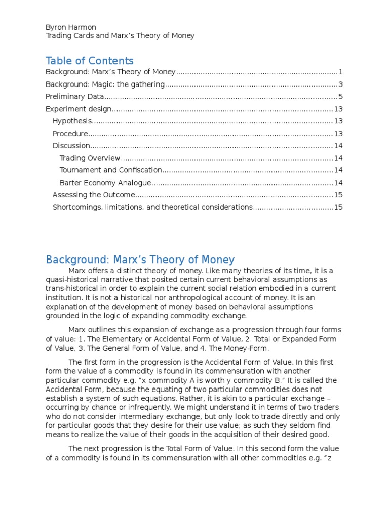 Marx and Magic Cards | PDF | Value (Economics) | Commodity