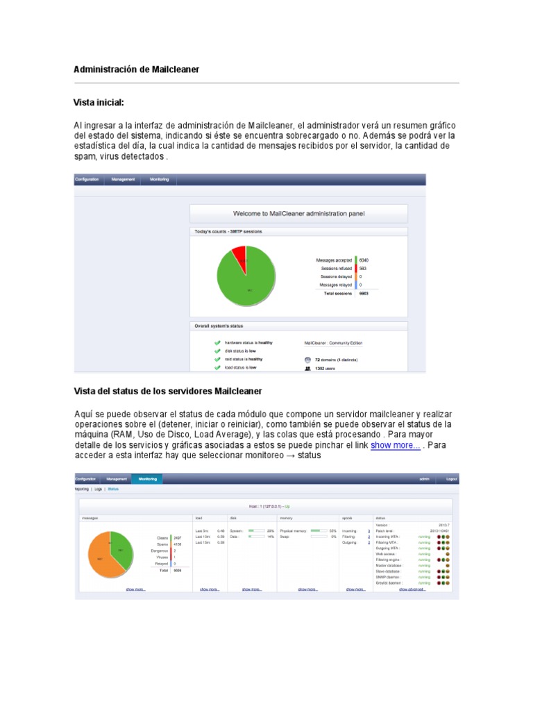 Administración de Mailcleaner | PDF | Spamming | Servidor (Computación)