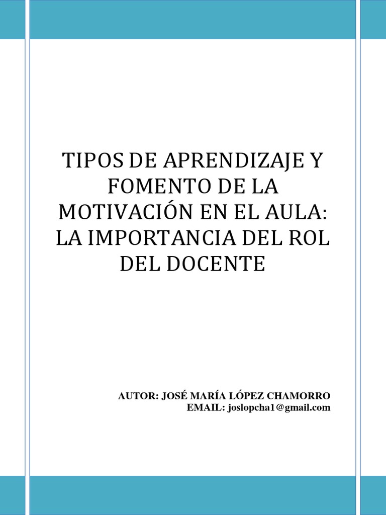La Importancia Del Rol Del Docente | PDF | Aprendizaje | Motivación