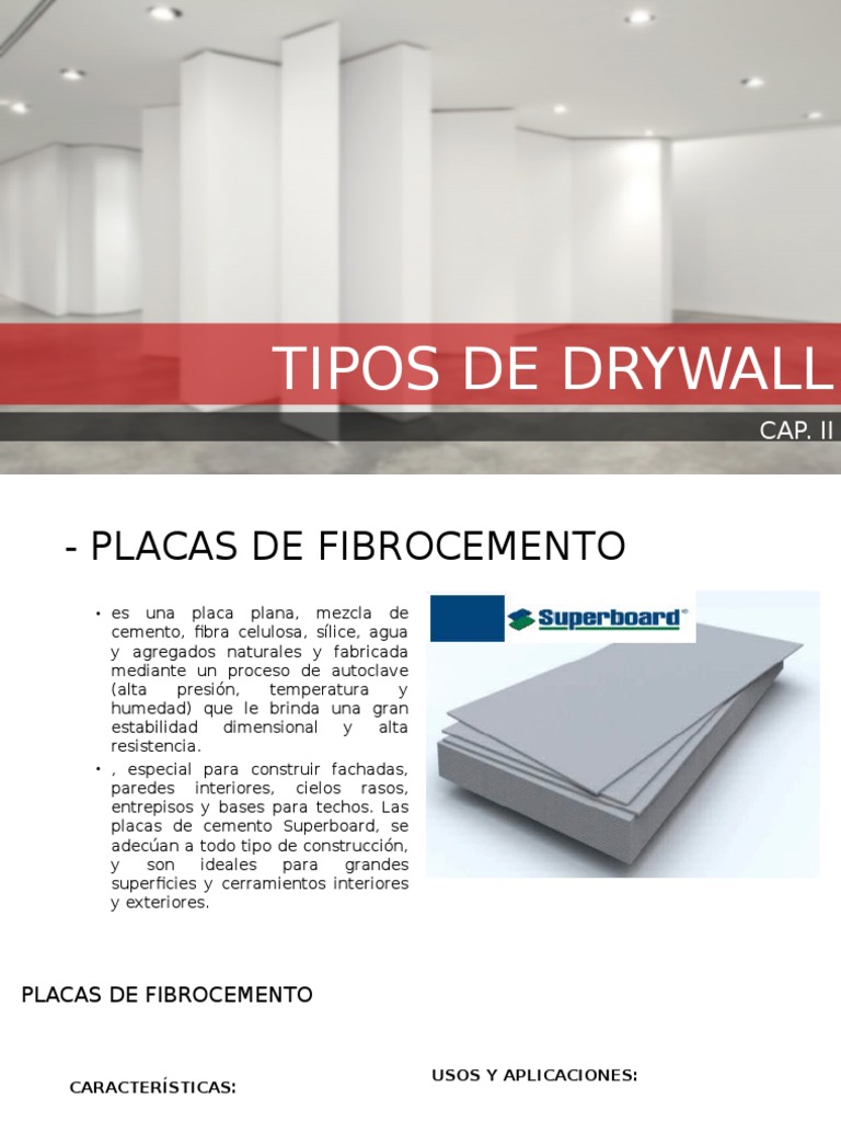 Tipos de Drywall | Cemento | Yeso