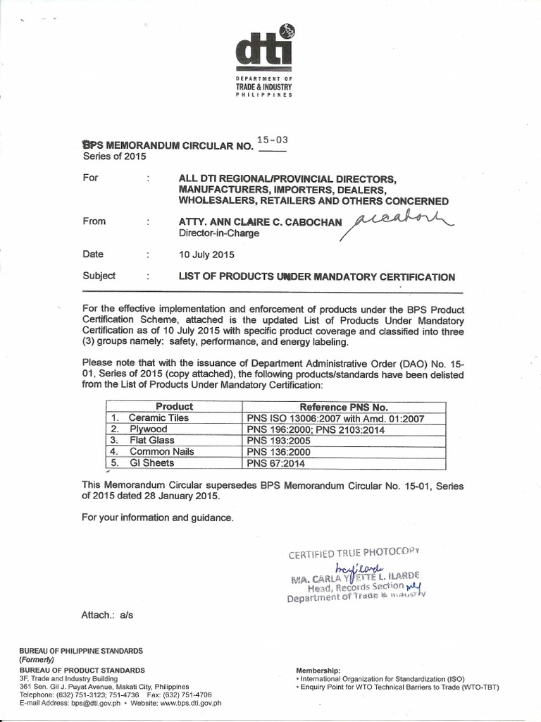 List of Products Under Mandatory Certification-July 2010 | PDF