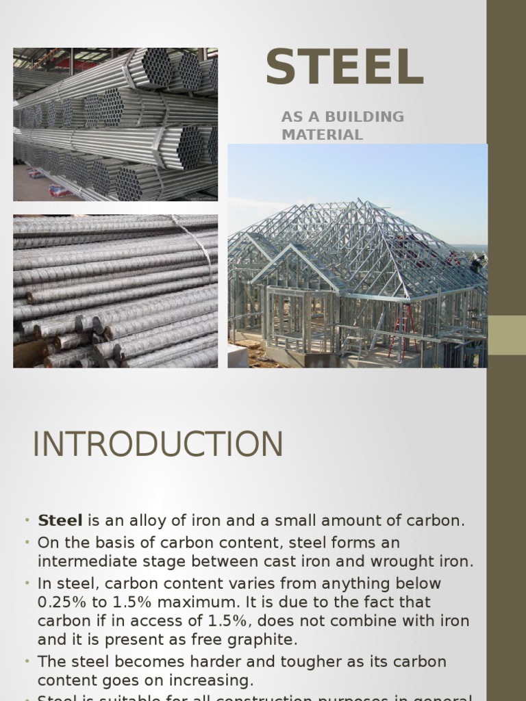 Steel As A Building Material | PDF | Rolling (Metalworking) | Steel