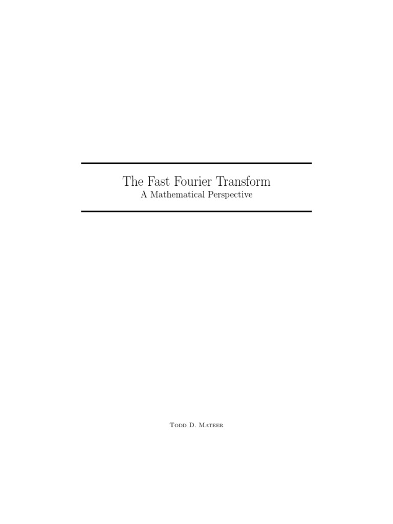 FFT Book | PDF | Fast Fourier Transform | Complex Number