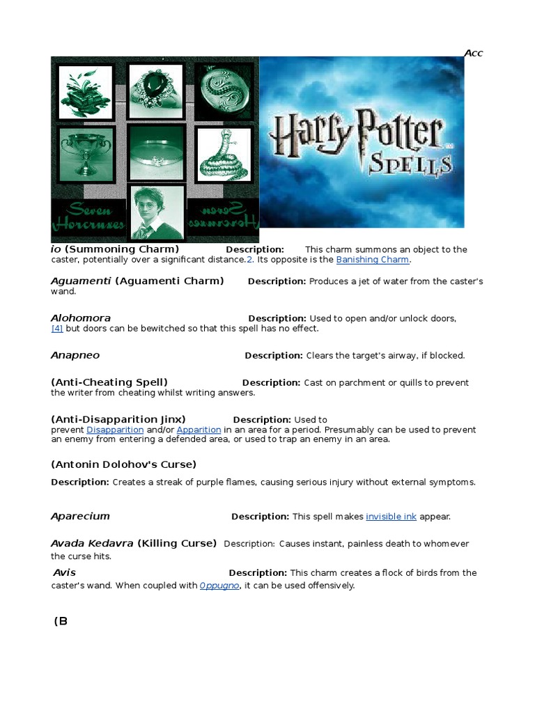 Charms and Curses: A Compendium of Spells in the Harry Potter Universe ...