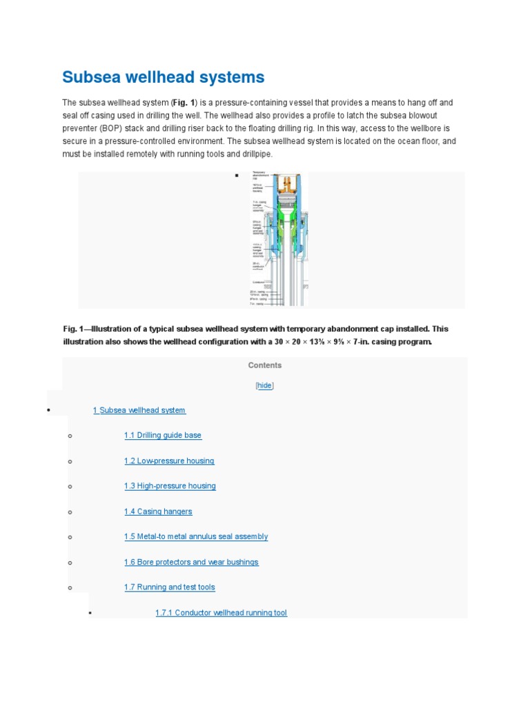 Subsea Wellhead Systems | PDF | Casing (Borehole) | Drilling Rig