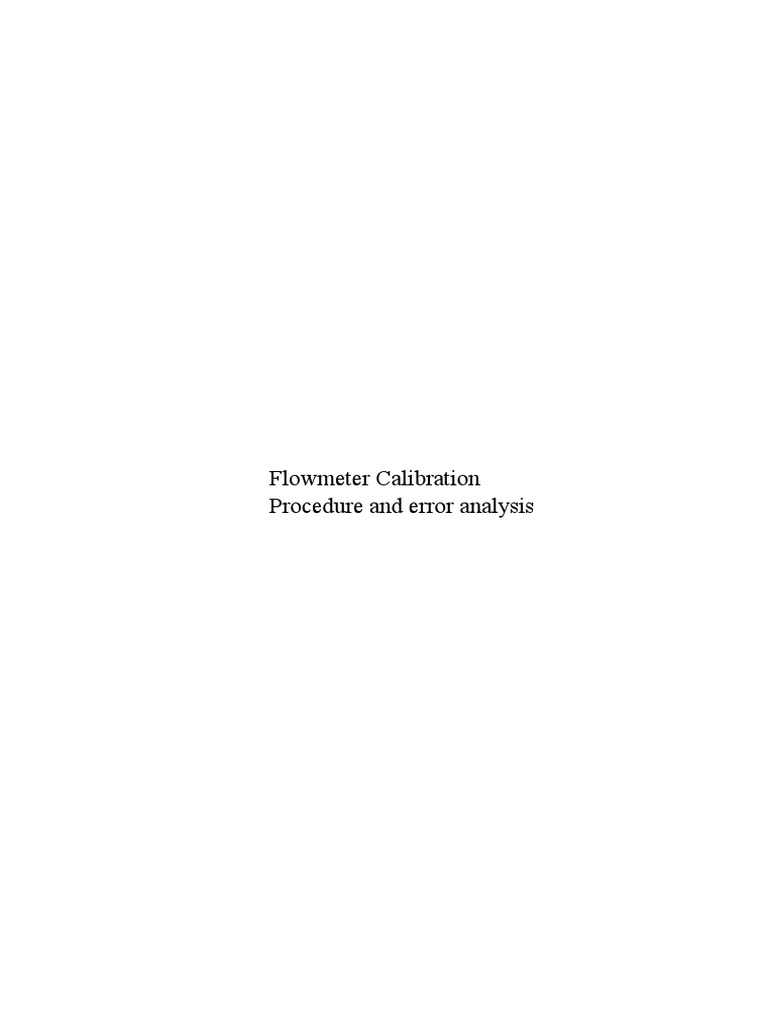 Flowmeter Calibration Procedures | PDF | Technology & Engineering
