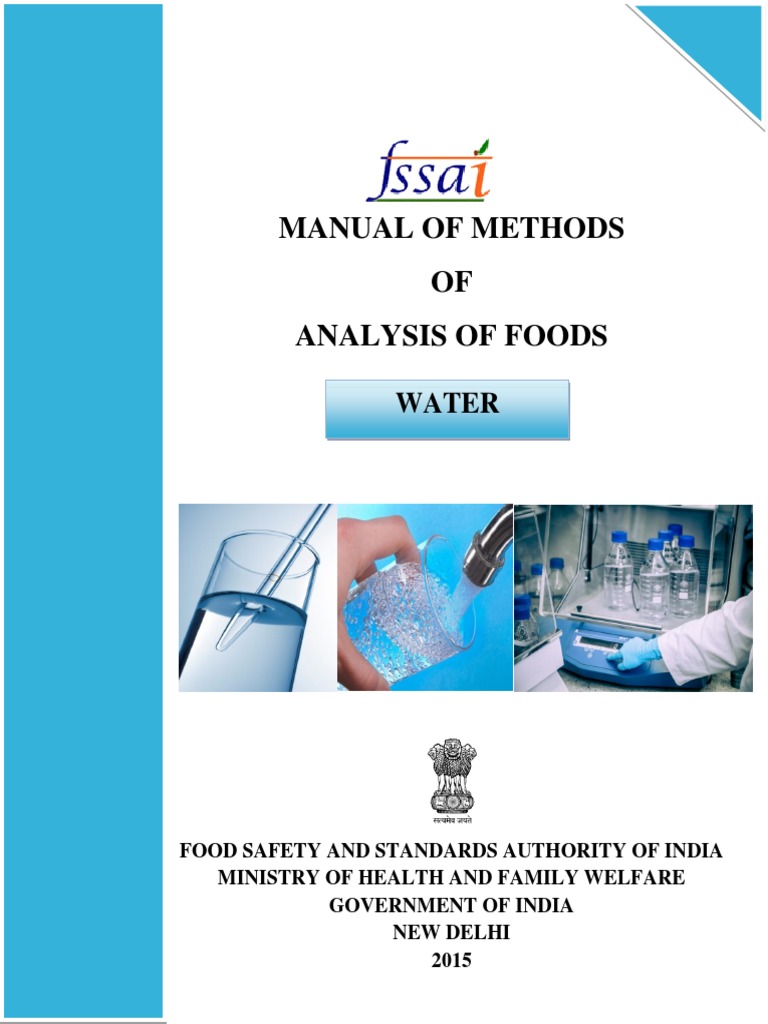 FSSAI Water Analysis Manual 2015 | PDF | Ph | Ammonia