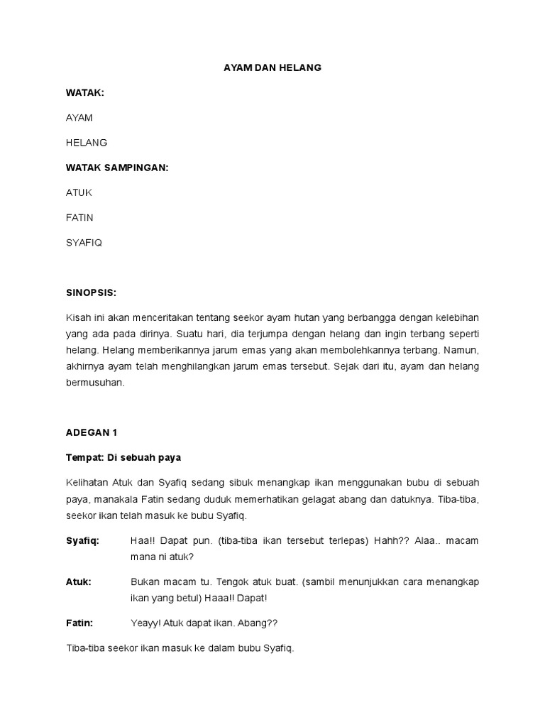 Skrip Teater Kanak-Kanak | PDF