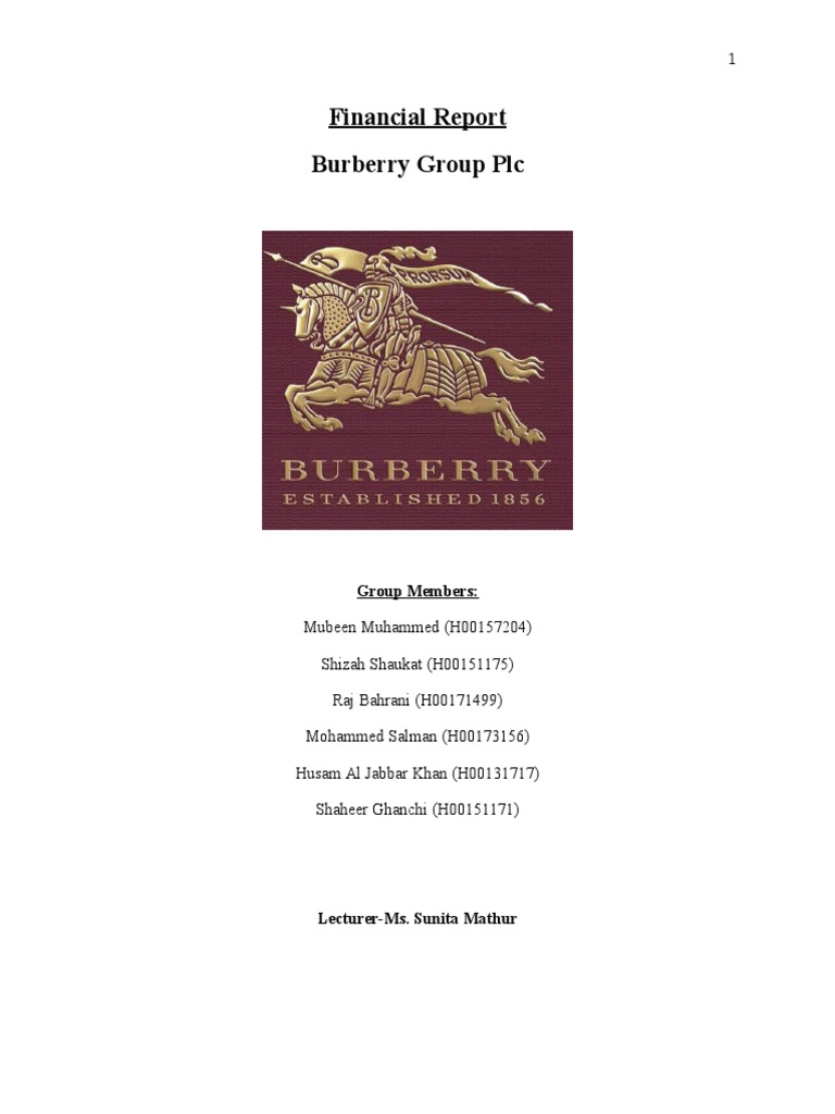Financial Reporting of Burberry | PDF | Profit (Accounting) | Dividend
