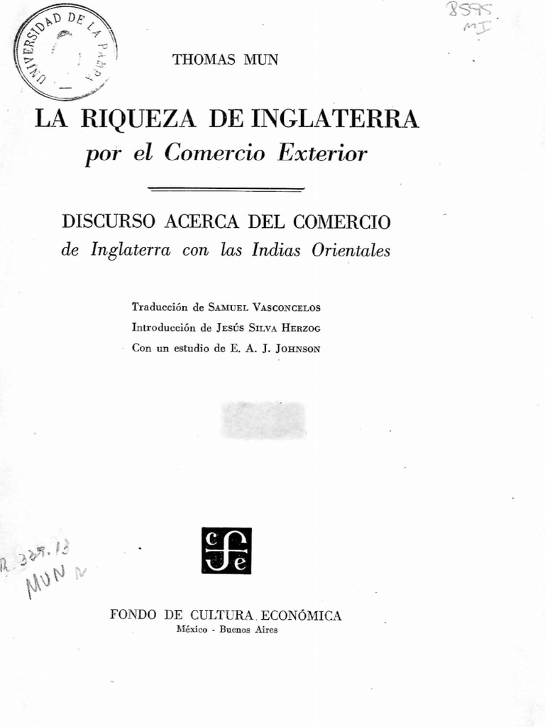 Thomas Mun. Introducción | PDF | Mercantilismo | Comercio