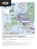 Central and Allied Powers of WW1: Interactive Map Worksheet | PDF