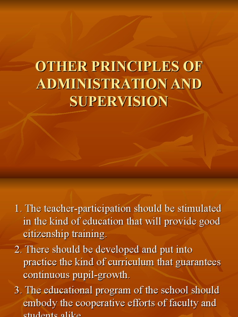 Chapter 3 - Other Principles of Administration and Supervision | PDF ...