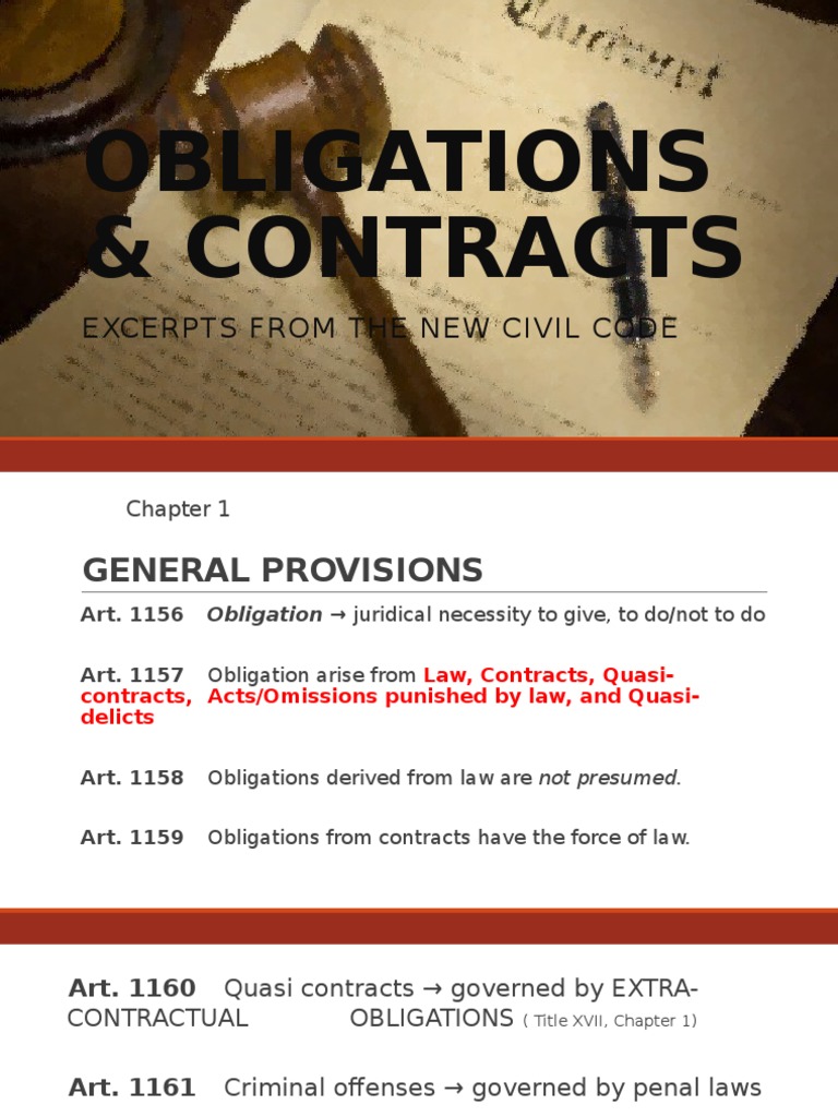 Civil Code: Obligations & Contracts | PDF | Rescission | Virtue