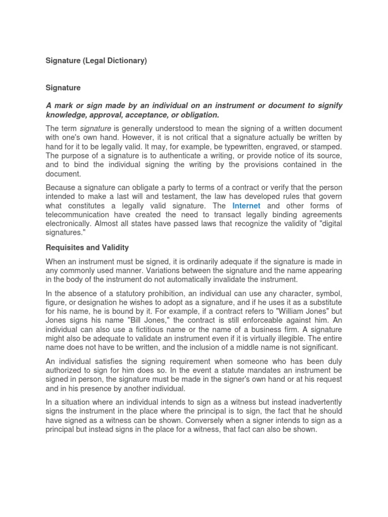 An Overview of Legal Requirements for Valid Signatures | PDF ...