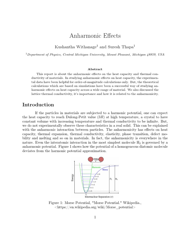 Anharmonic Effects | PDF | Thermal Conductivity | Heat Capacity