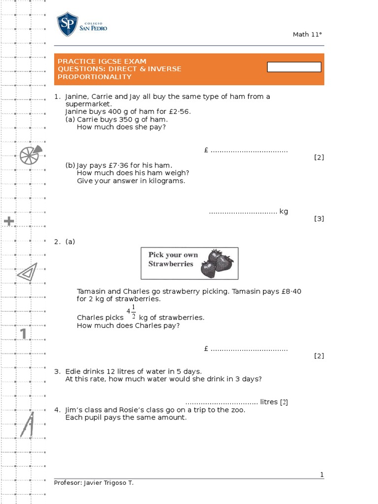Cap1B. IGCSE Practice Exam Questions | PDF | Mass | Electrical ...