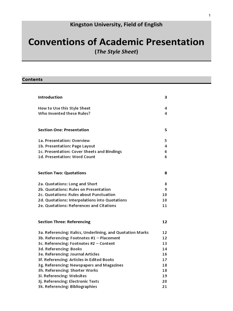 English Literature Style Guide PDF | PDF | Citation | Bracket
