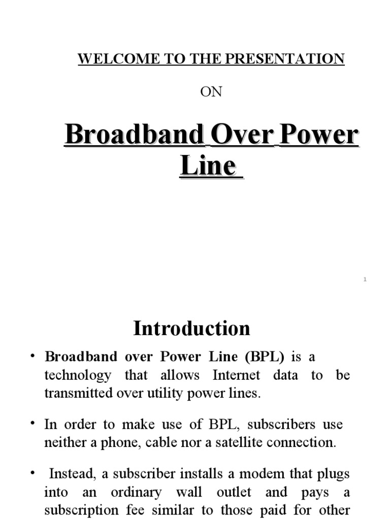 Broadband Over Power Line Pdf Business Electric Power Transmission