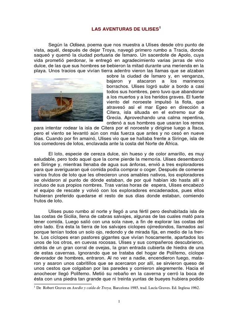 Las Aventuras de Ulises | PDF | Odiseo | Sirena