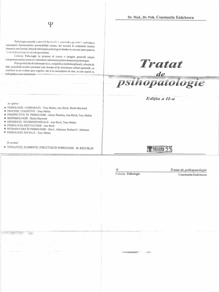 Constantin Enachescu - Tratat de Psihopatologie, Editia 2 | PDF