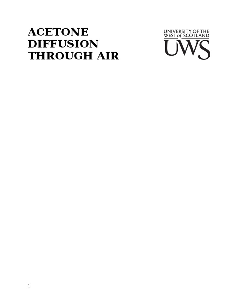 Acetone Diffusion | PDF | Diffusion | Chemical Engineering