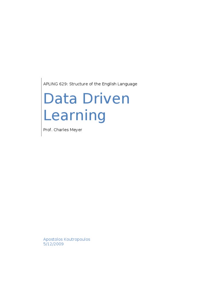 Data Driven Learning | PDF | English As A Second Or Foreign Language ...
