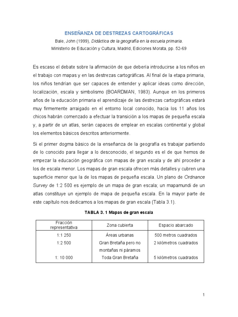 1ensenanza de Destrezas Cartograficas PDF | PDF | Mapa | Cartografía