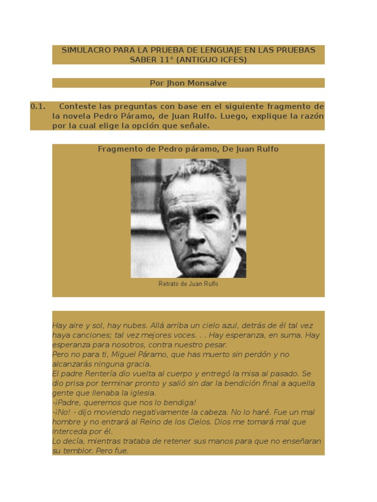 Simulacro Saber 11° | PDF | Tragedia griega | Tragedia Simulacro Saber 11° | PDF | Tragedia griega | Tragedia